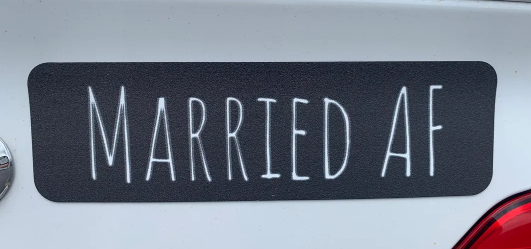 married af car magnet $ 9 . 00